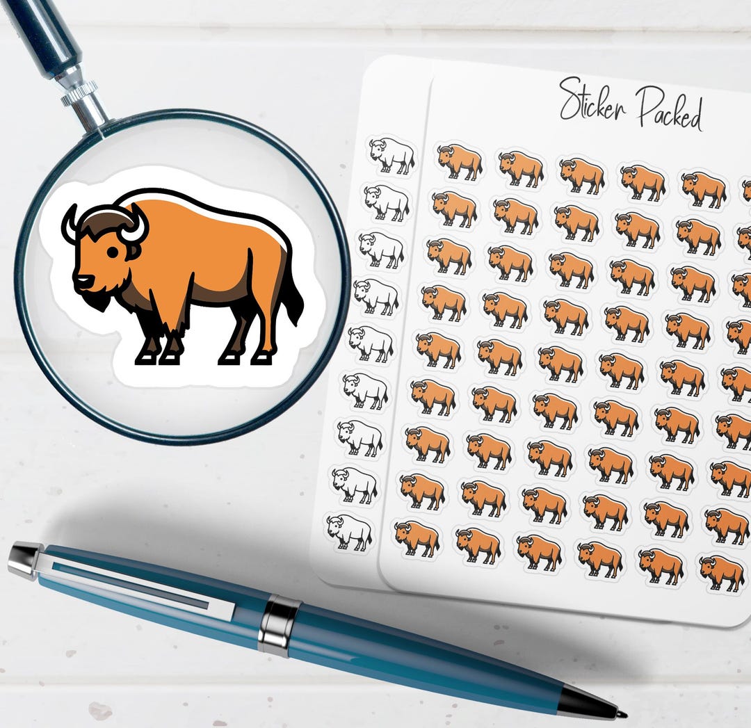 Bison Planner Sticker Bison Icon Sticker Bison Sticker - Etsy