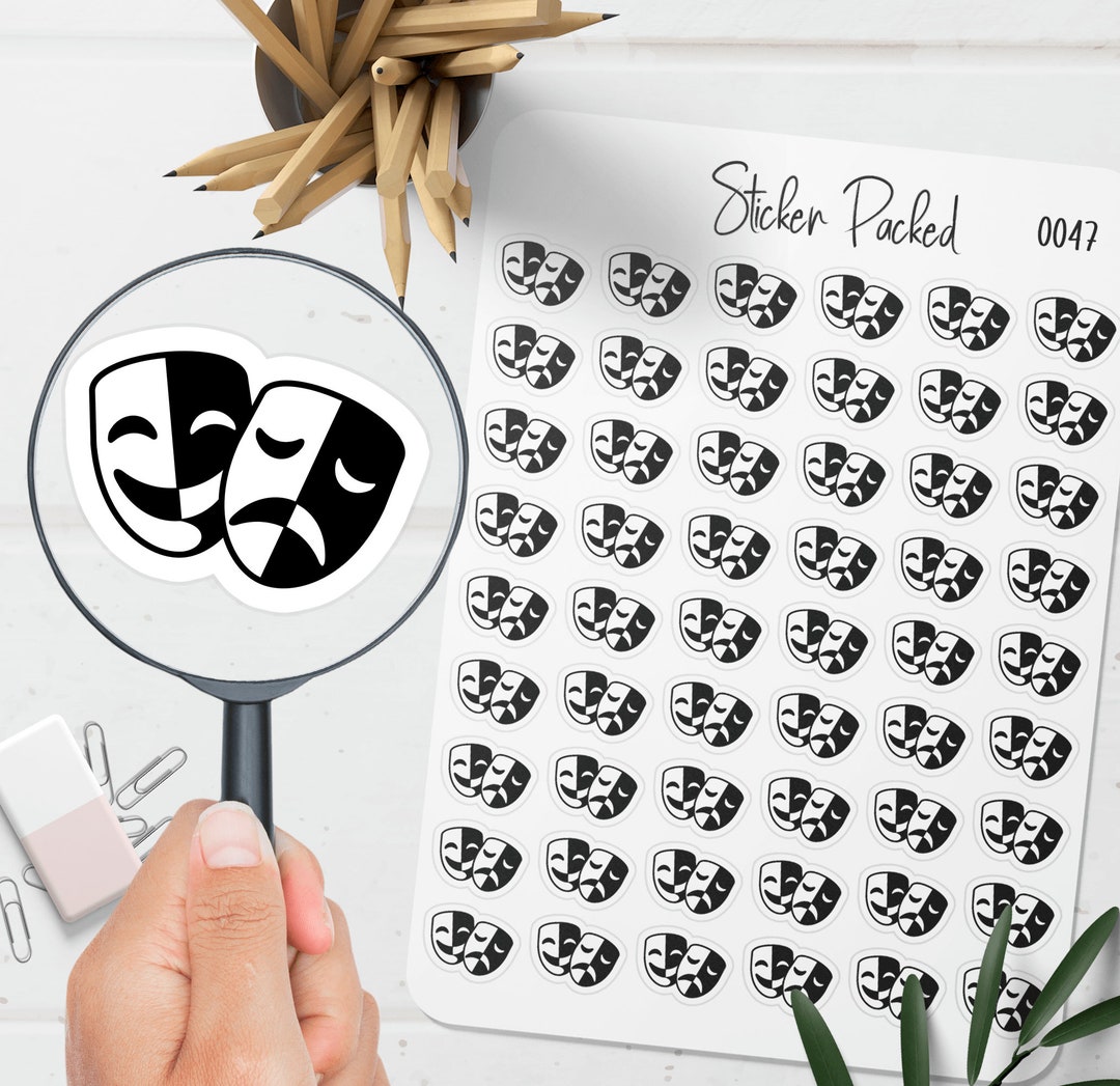 Theater Mask Planner Stickers Theater Planner Stickers Drama - Etsy
