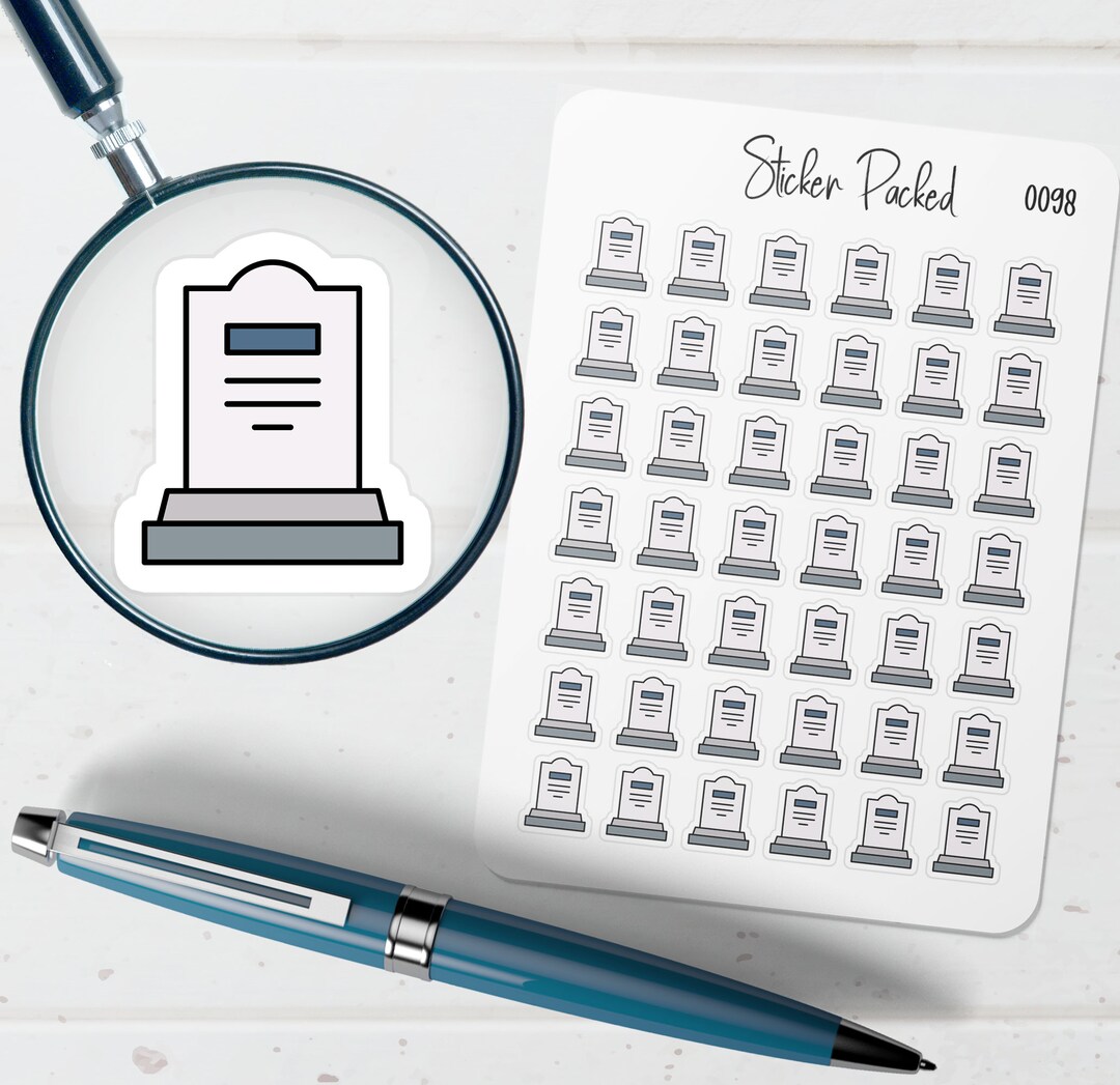 Grave Planner Sticker Grave Icon Sticker Grave Sticker - Etsy