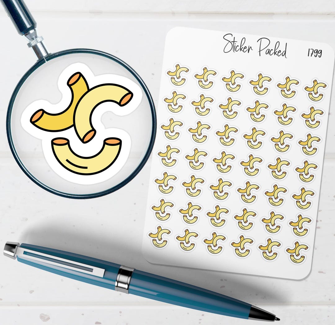 Macaroni Planner Sticker Macaroni Icon Sticker Macaroni Sticker Pasta ...