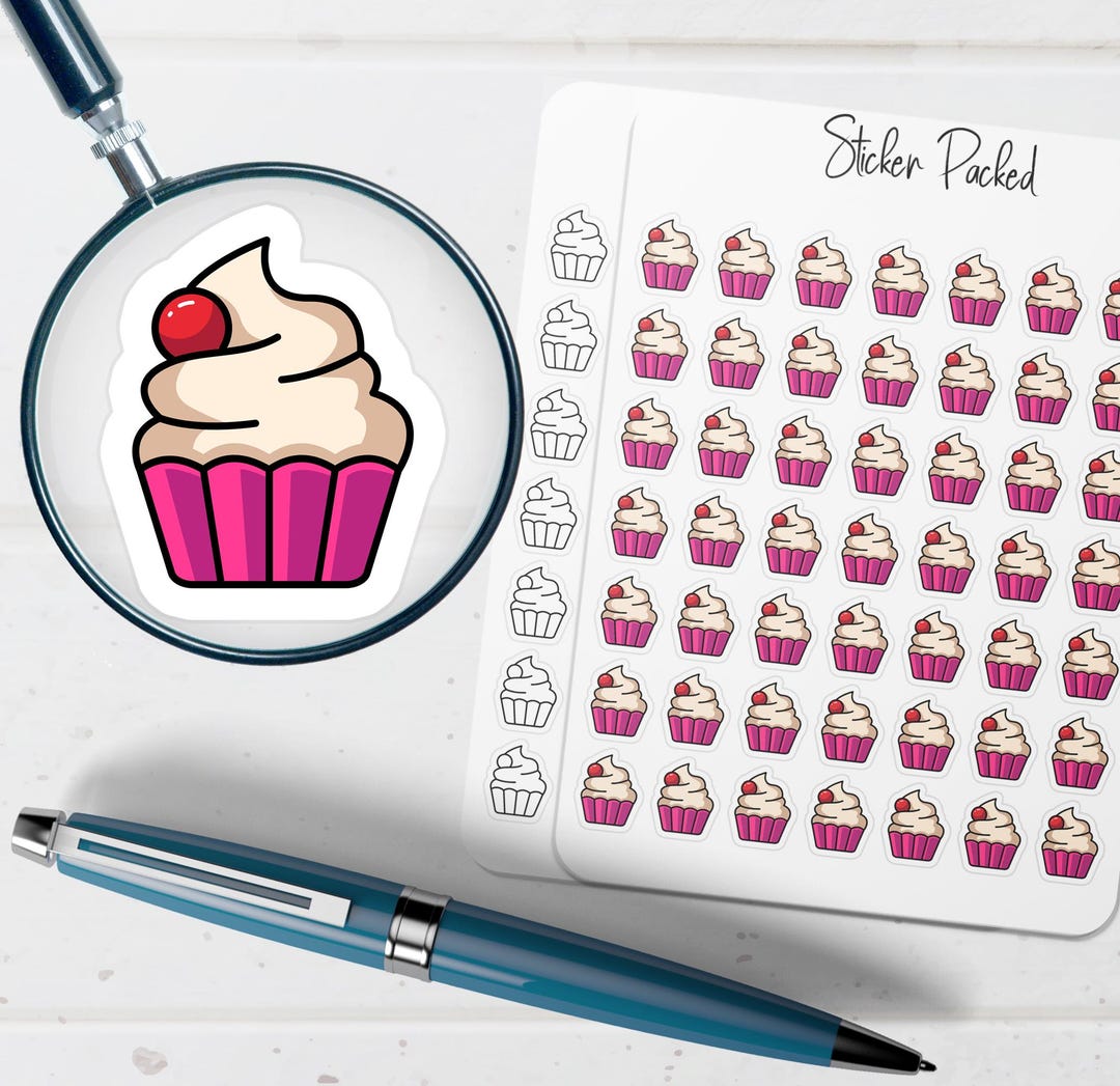 Cupcake Planner Sticker Cupcake Icon Sticker Cupcake Sticker Food ...