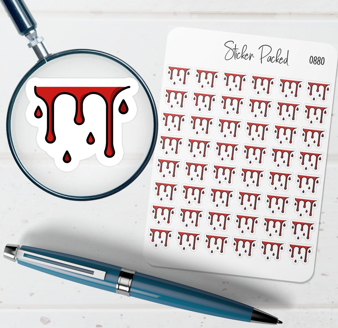 Blood Planner Sticker Blood Icon Sticker Blood Sticker Halloween ...