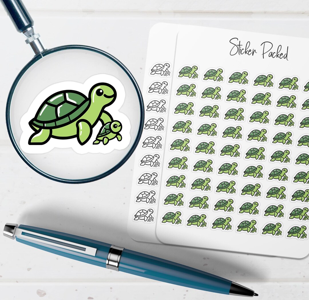 Mom and Baby Turtle Planner Sticker Mom and Baby Turtle Icon Sticker ...