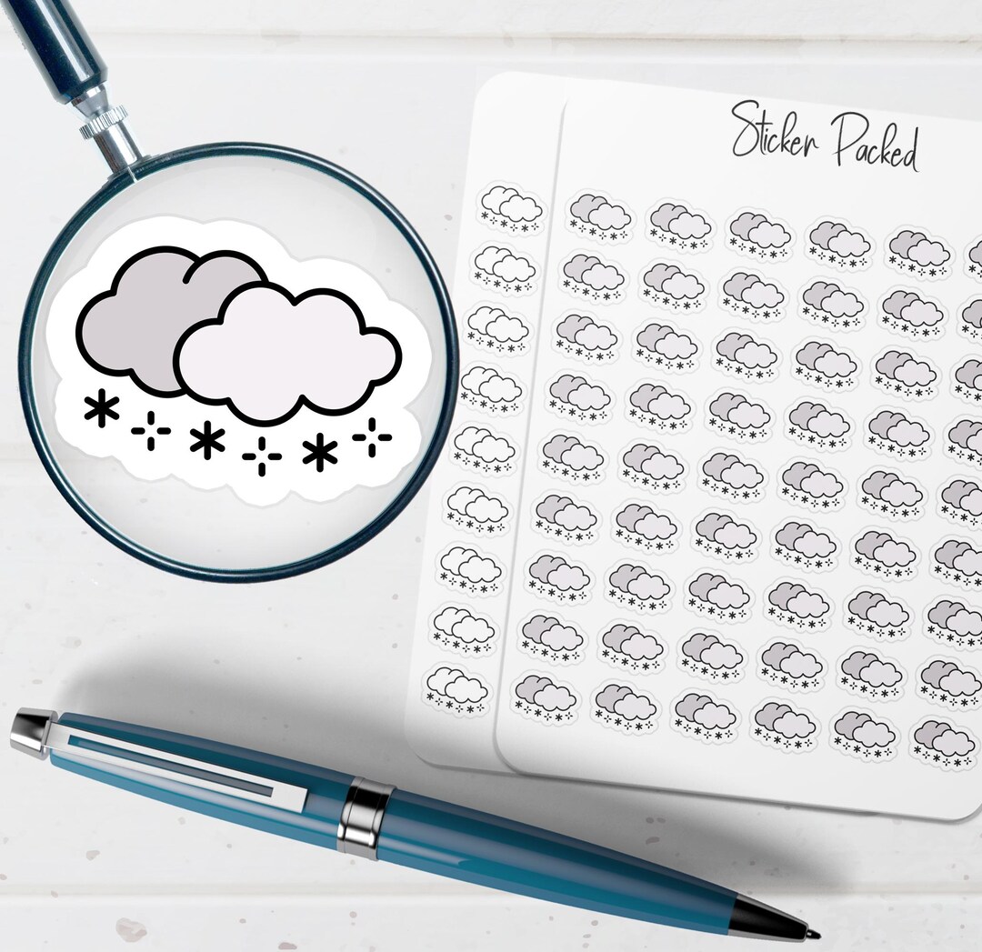 Snowy Planner Sticker Snowy Icon Sticker Snowy Sticker - Etsy