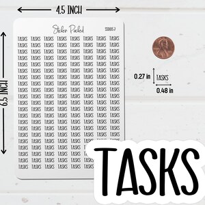 Tasks Planner Sticker Tasks Script Sticker Tasks Word Sticker Tasks ...