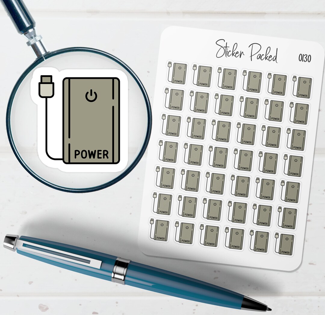 Powerbank Planner Sticker Powerbank Icon Sticker Powerbank Sticker - Etsy