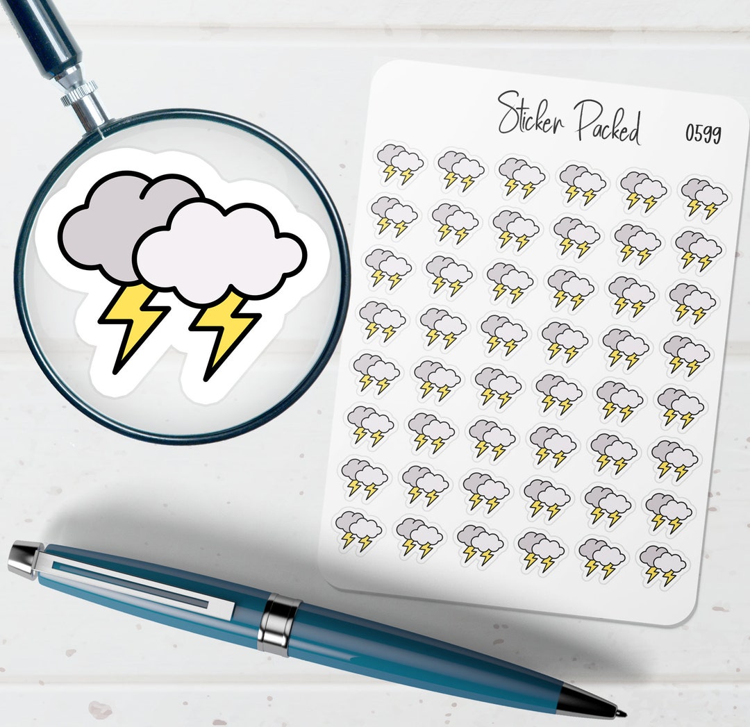 Lightning Planner Sticker Lightning Icon Sticker Lightning Sticker - Etsy