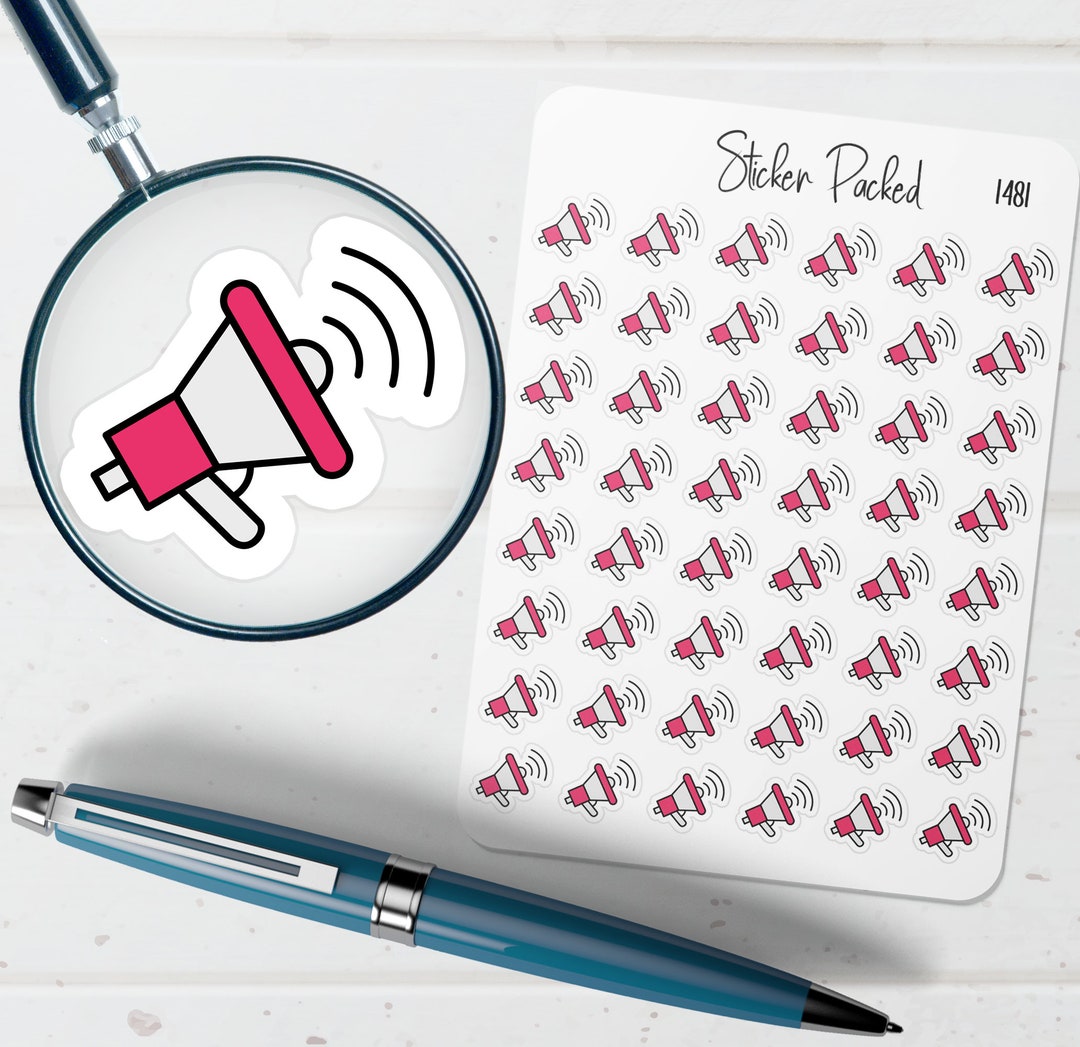 Megaphone Planner Sticker Megaphone Icon Sticker Megaphone Sticker - Etsy