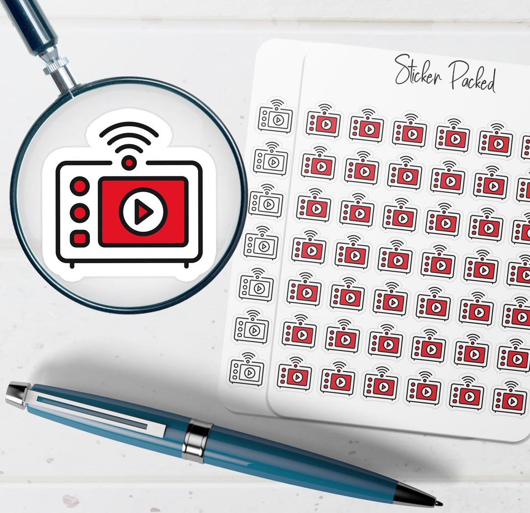 Streaming Planner Sticker Streaming Icon Sticker Streaming Sticker - Etsy