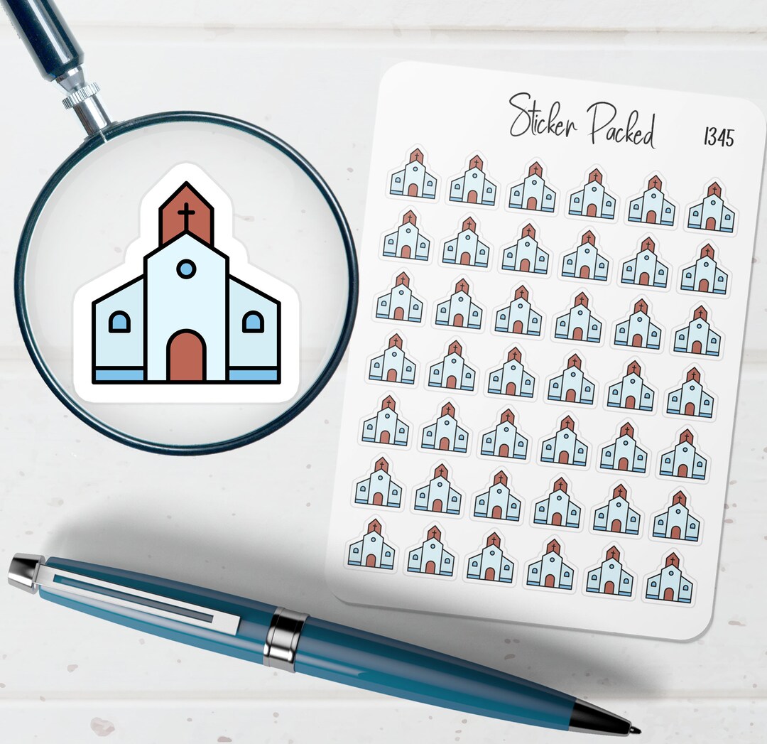 Church Planner Sticker Church Icon Sticker Church Sticker - Etsy