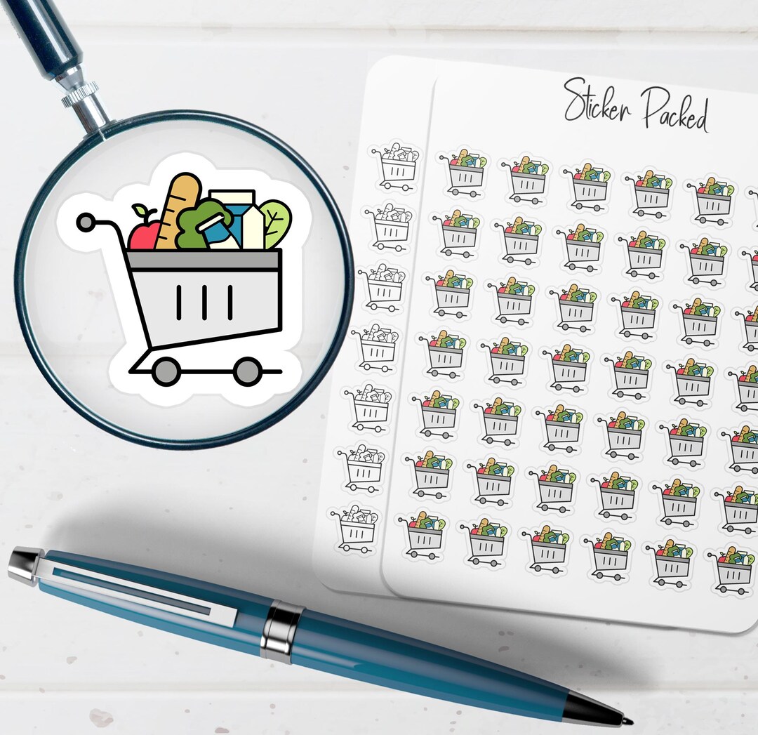 Groceries Planner Sticker Groceries Icon Sticker Groceries Sticker - Etsy