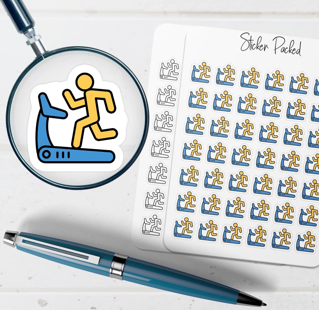 Treadmill Planner Sticker Treadmill Icon Sticker Treadmill Sticker - Etsy