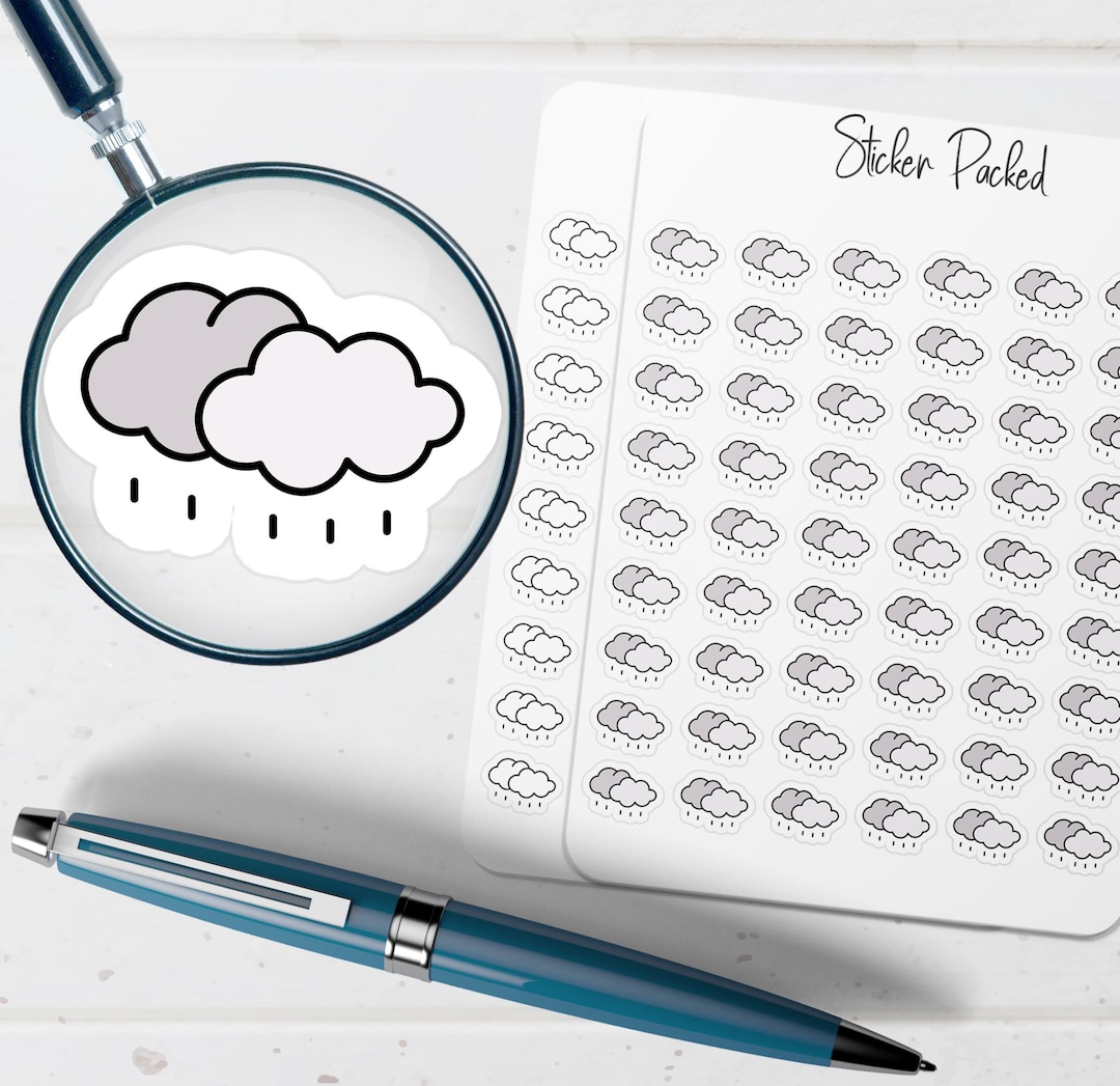 Rain Planner Sticker Rain Icon Sticker Rain Sticker - Etsy
