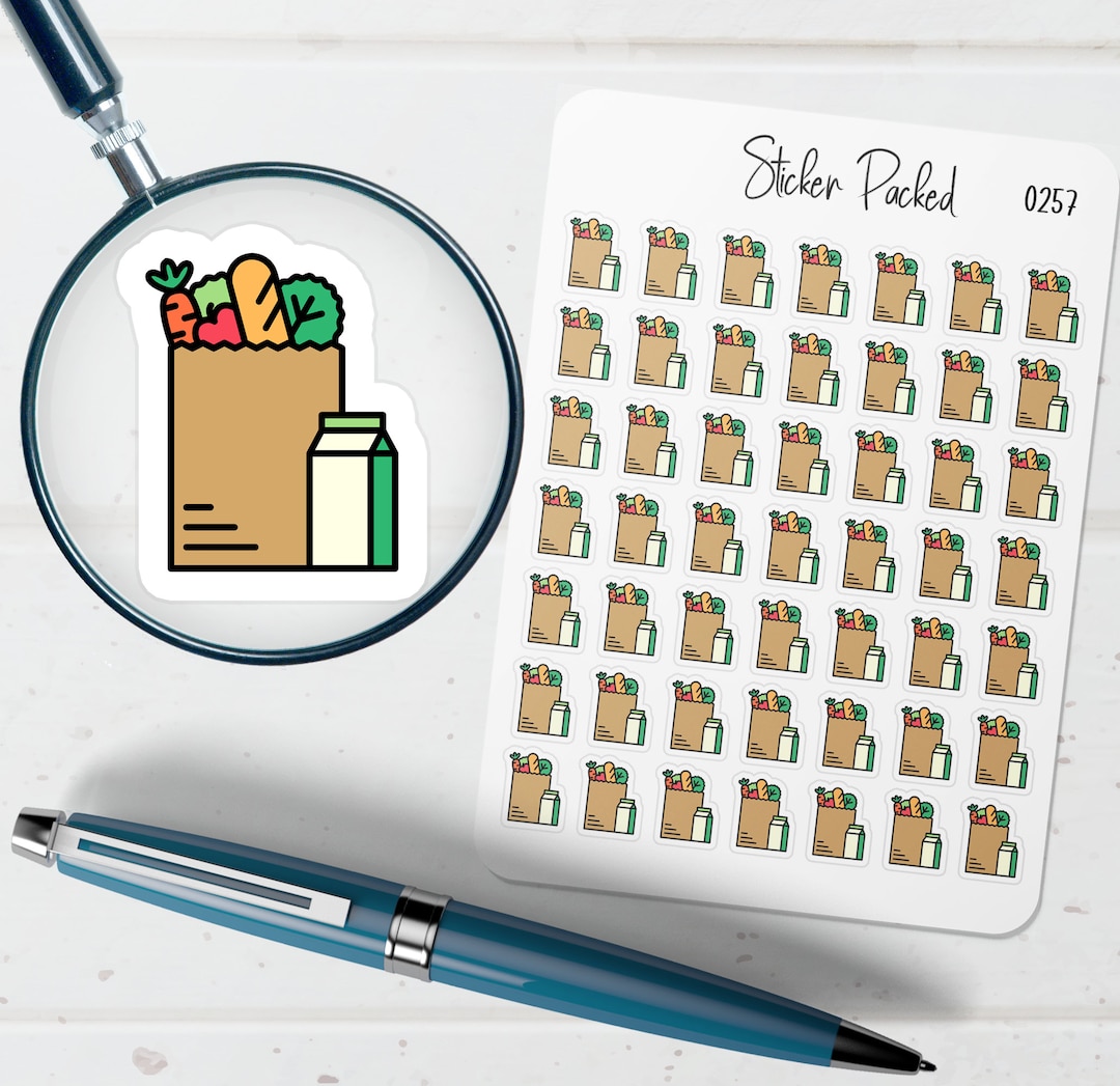 Grocery Bag Planner Sticker Grocery Bag Icon Sticker Grocery Bag ...
