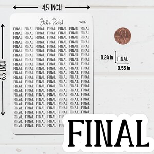 Final Planner Sticker Final Script Sticker Final Word Sticker Final ...
