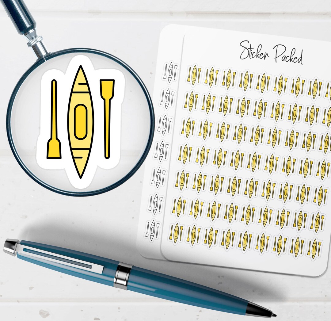 Canoe Planner Sticker Canoe Icon Sticker Canoe Sticker - Etsy