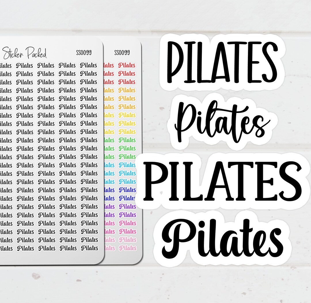 Pilates Planner Sticker Pilates Script Sticker Pilates Word Sticker ...