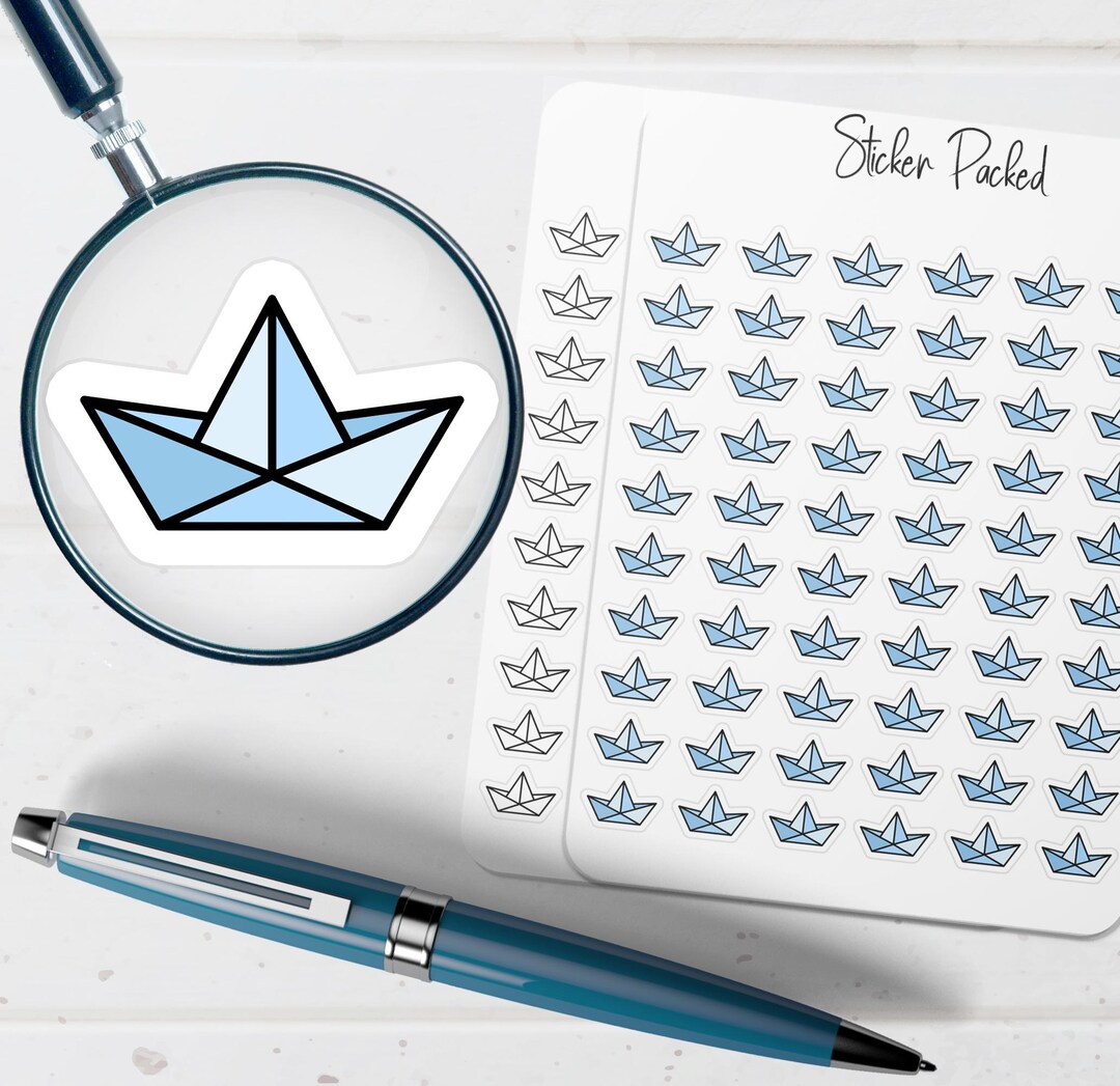 Paper Boat Planner Sticker Paper Boat Icon Sticker Paper Boat Sticker ...