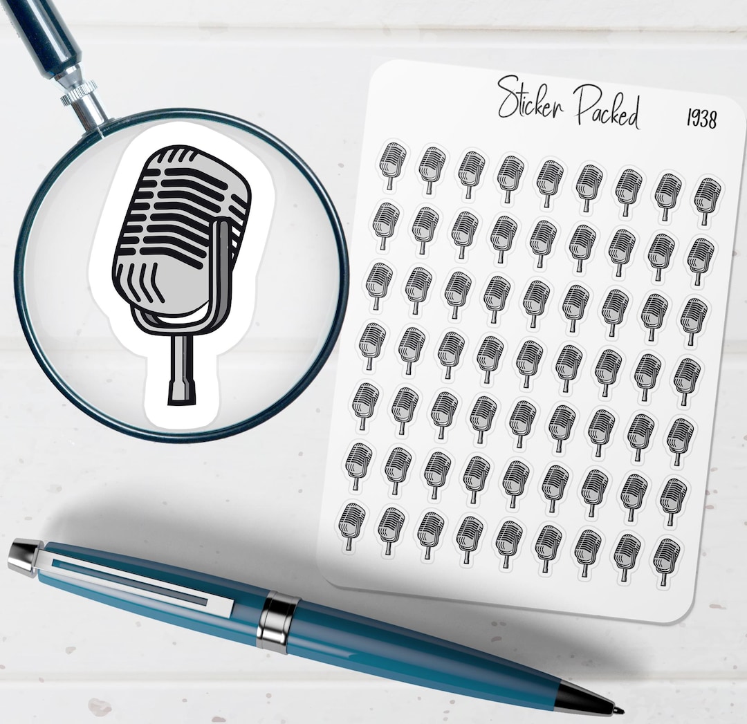 Vintage Microphone Planner Sticker Vintage Microphone Icon Sticker ...