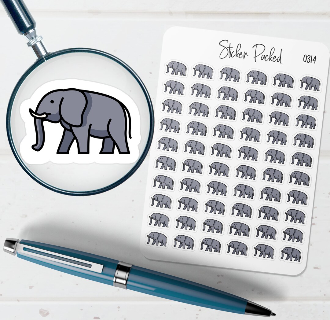 Elephant Planner Sticker Elephant Icon Sticker Elephant Sticker - Etsy