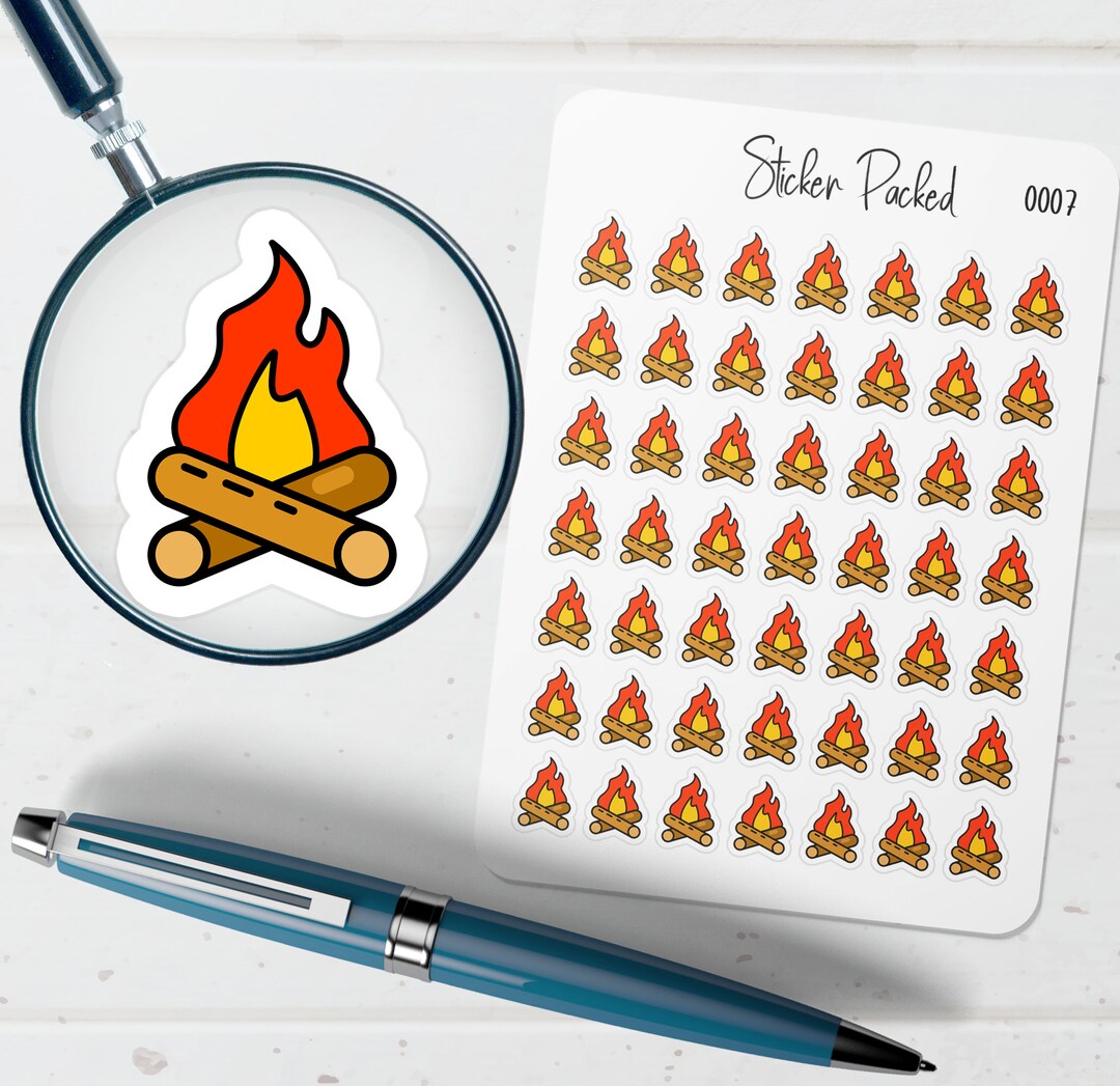 Campfire Planner Stickers Camp Fire Planner Stickers Bonfire Stickers ...