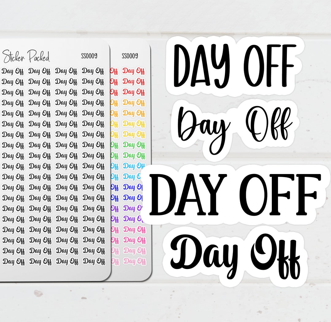 Day off Planner Sticker Day off Script Sticker Day off Word Sticker Day ...