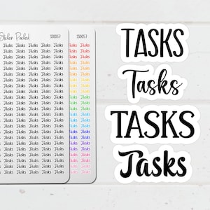 Tasks Planner Sticker Tasks Script Sticker Tasks Word Sticker Tasks ...