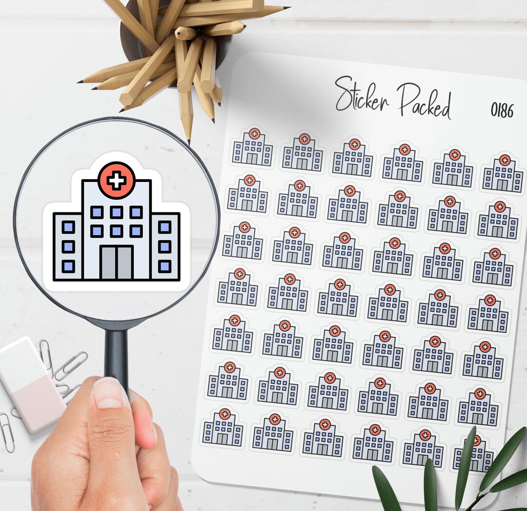 Hospital Planner Sticker Hospital Icon Sticker Hospital - Etsy