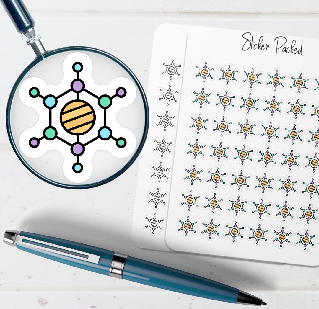 Molecular Structure Planner Sticker Molecular Structure Icon Sticker ...