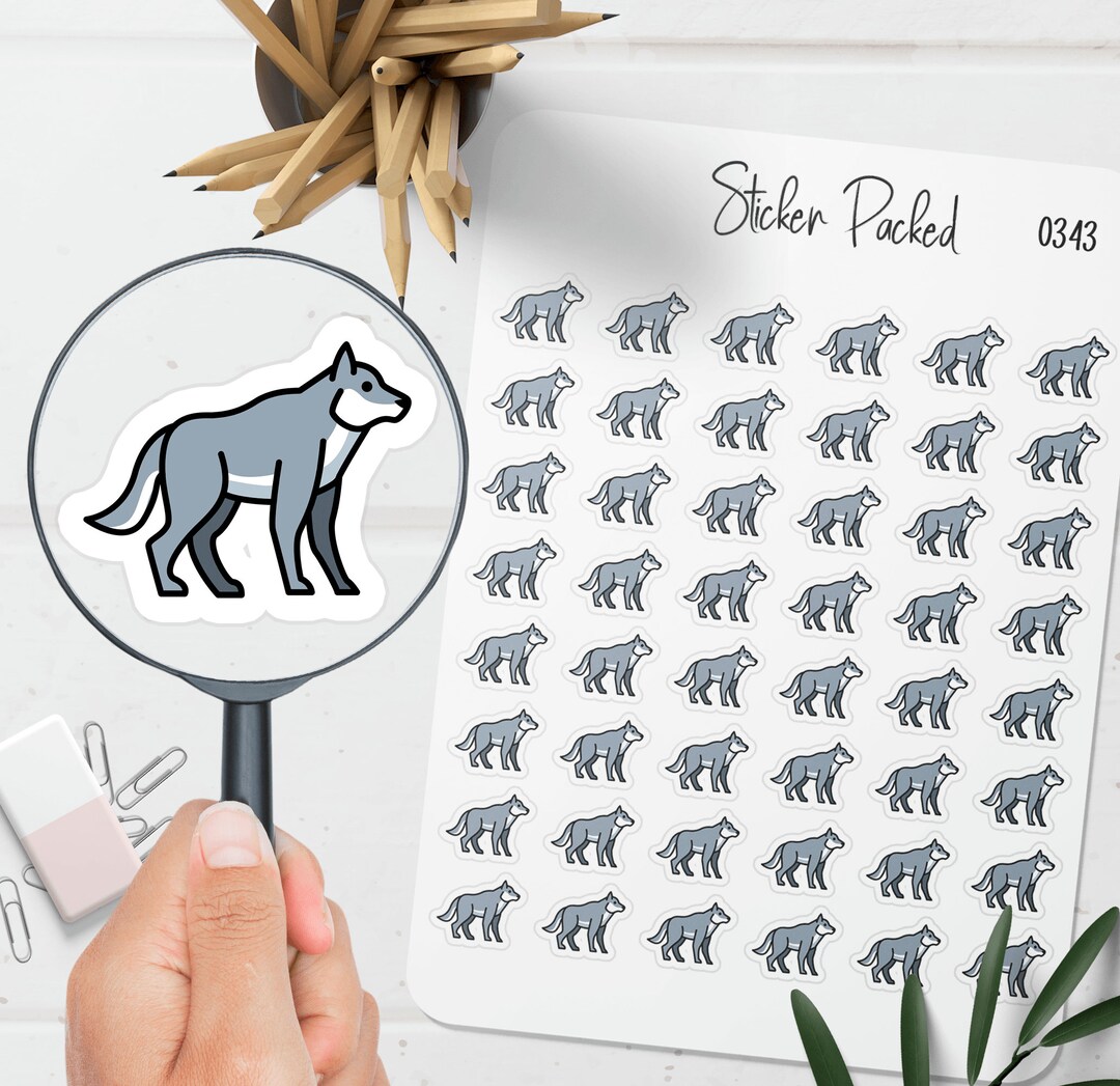 Wolf Planner Sticker Wolf Icon Sticker Wolf Sticker - Etsy