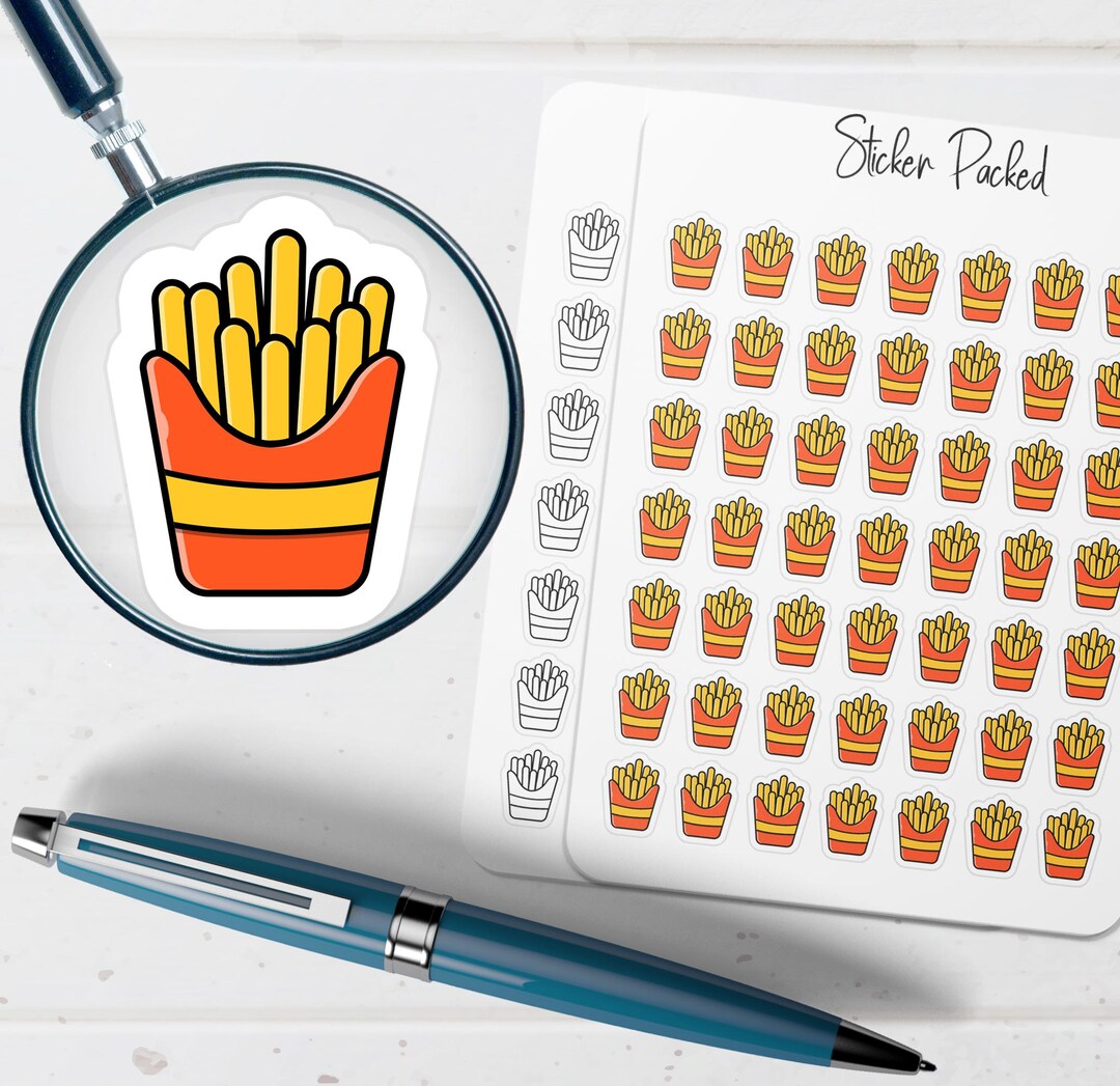 Fries Planner Sticker Fries Icon Sticker Fries Sticker - Etsy