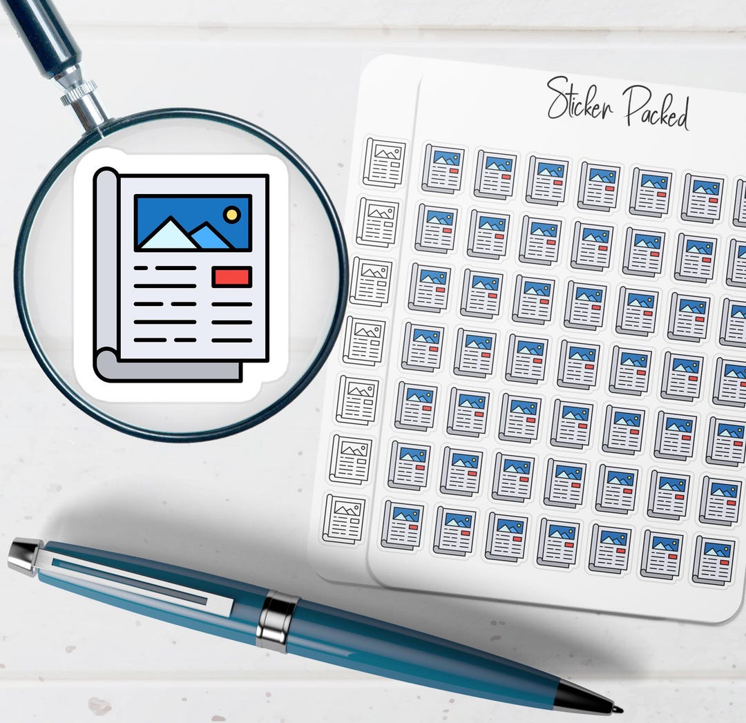 Magazine Planner Sticker Magazine Icon Sticker Magazine Sticker - Etsy