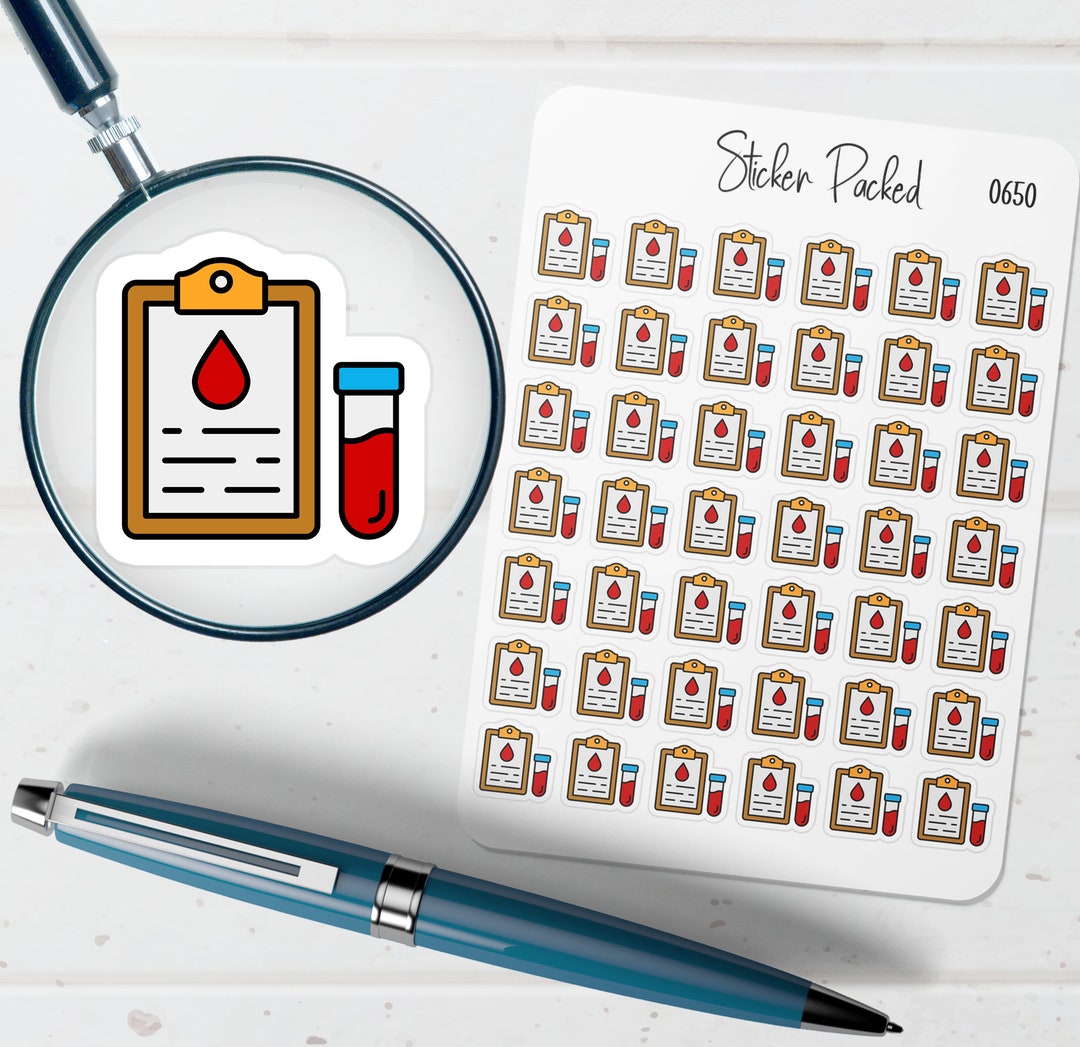 Blood Test Planner Sticker Blood Test Icon Sticker Blood Test Sticker ...