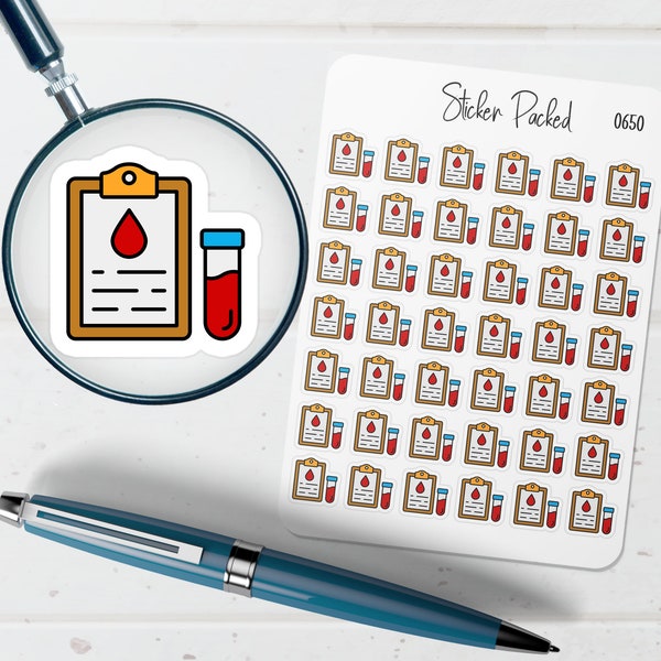 Blood Test Planner Stickers - Etsy