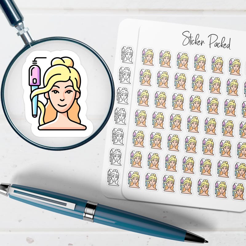 Hair Curl Sticker - Etsy