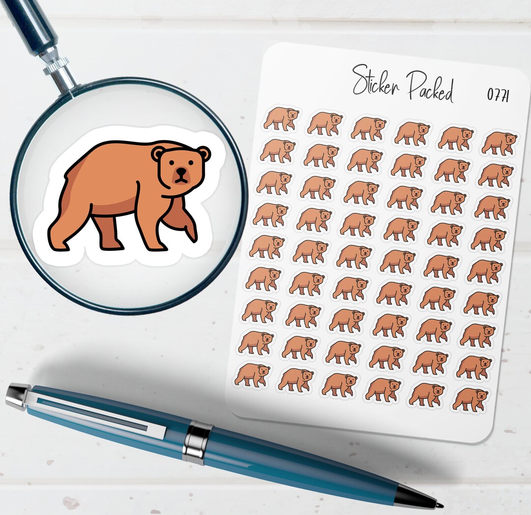Bear Planner Sticker Bear Icon Sticker Bear Sticker - Etsy