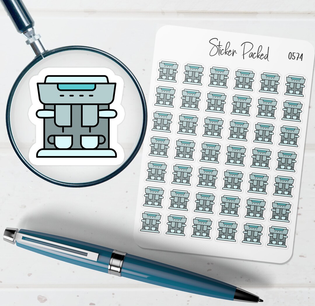 Expresso Coffee Machine Planner Sticker Expresso Coffee Machine Icon ...