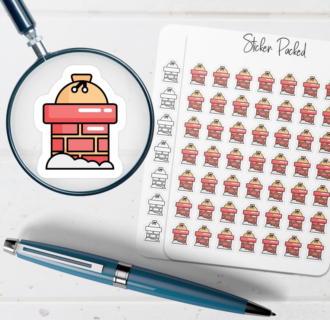 Chimney Santa Bag Planner Sticker Chimney Santa Bag Icon Sticker ...