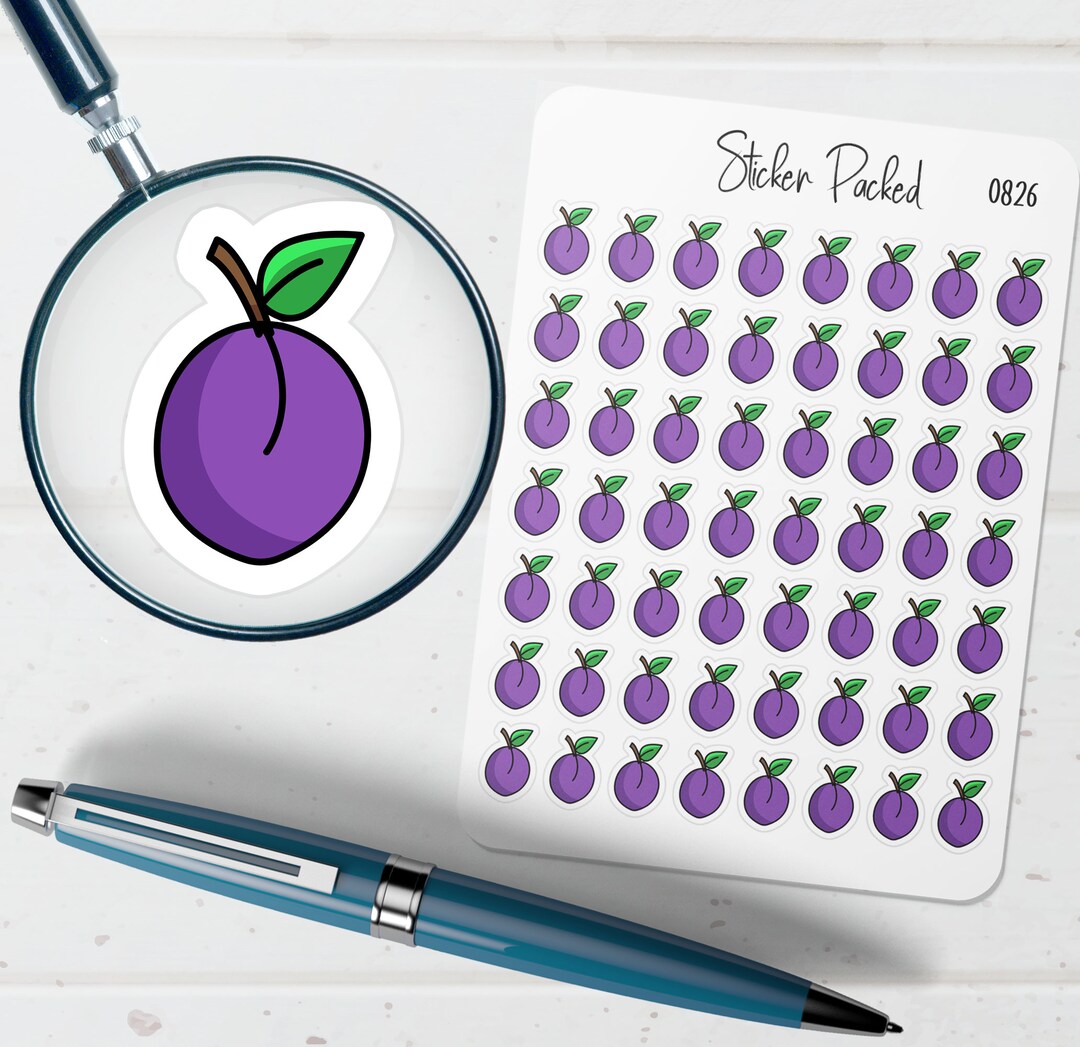 Plum Planner Sticker Plum Icon Sticker Plum Sticker Fruit Planner ...