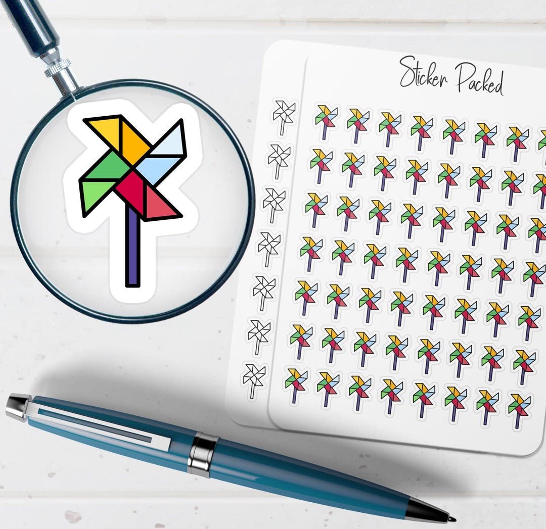 Pinwheel Planner Sticker Pinwheel Icon Sticker Pinwheel Sticker - Etsy