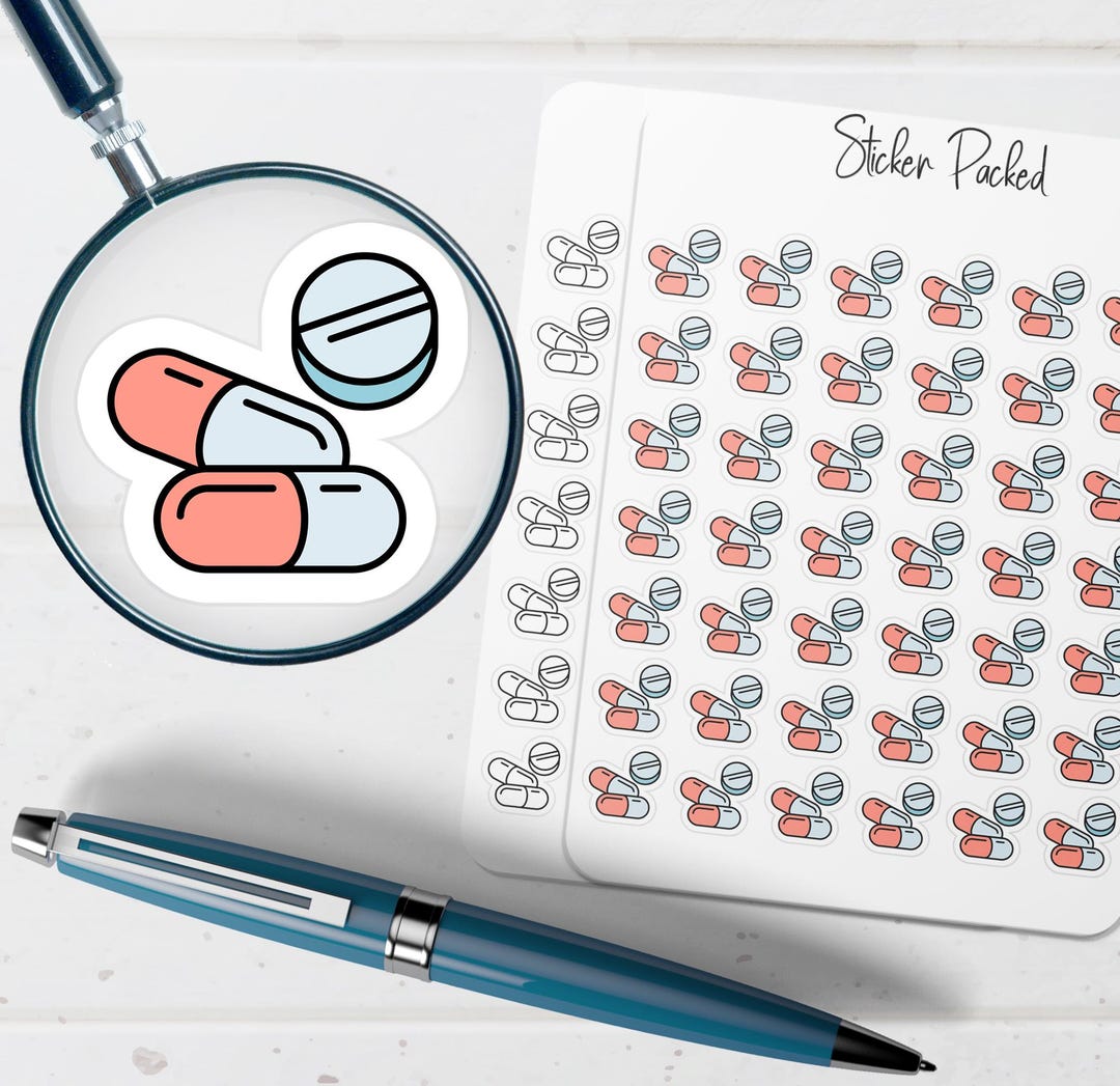 Pills Planner Sticker Pills Icon Sticker Pills Sticker - Etsy