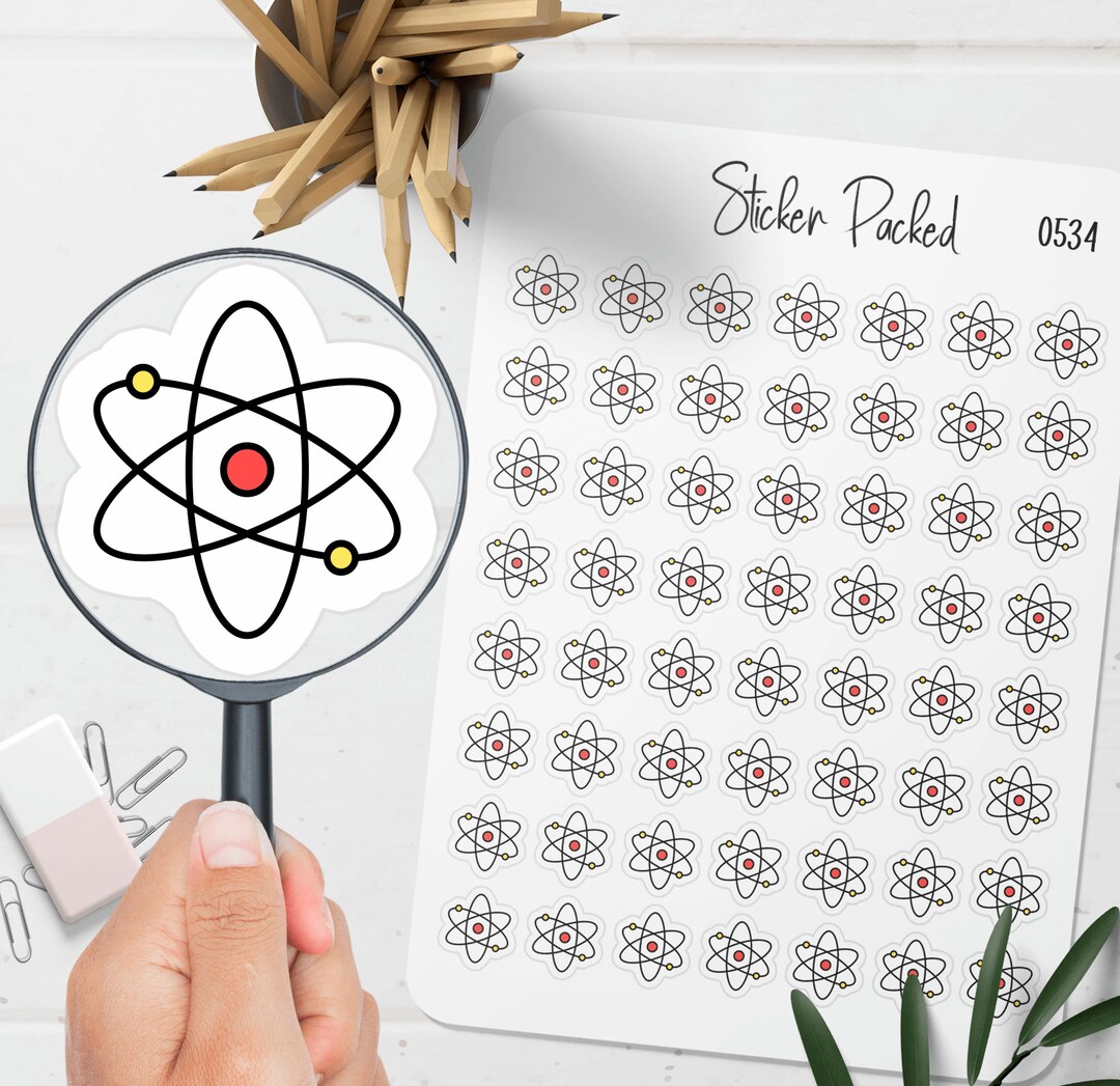 Atom Planner Sticker Atom Icon Sticker Atom Sticker - Etsy