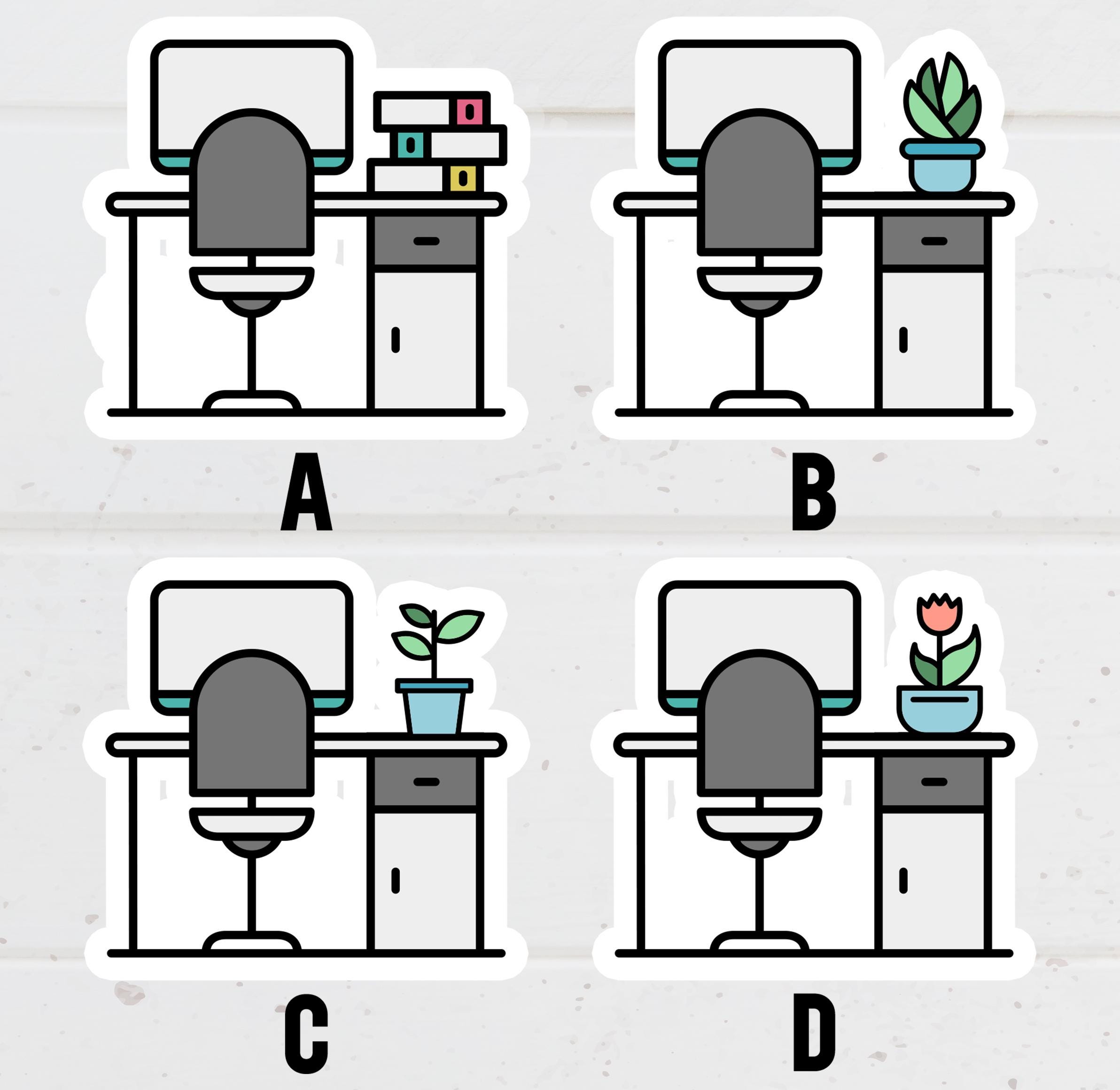 Office Desk Planner Sticker Office Desk Icon Sticker Office Desk ...