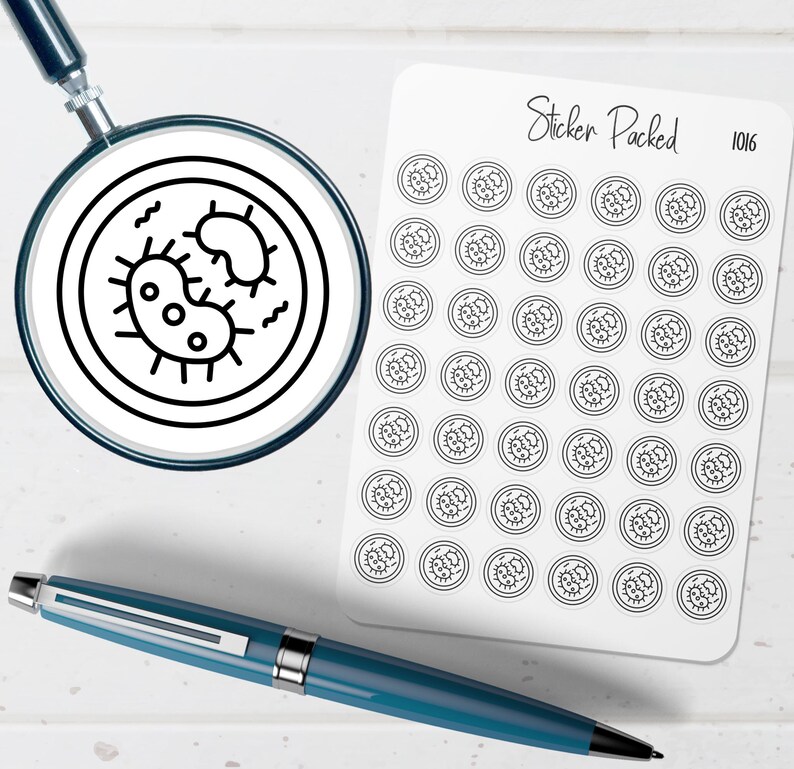 Bacteria Planner Sticker Bacteria Icon Sticker Bacteria Sticker - Etsy UK