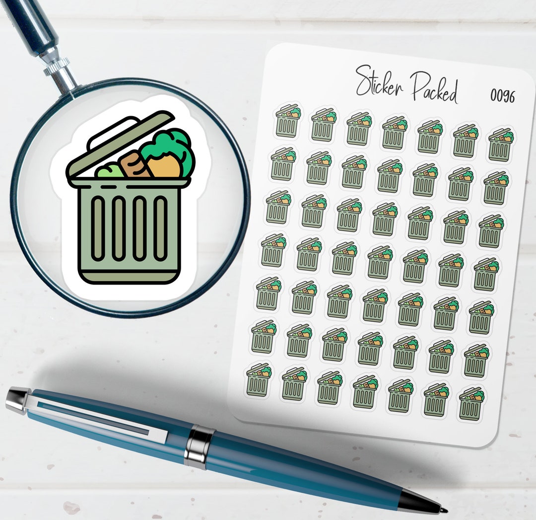 Garbage Can Planner Sticker Garbage Can Icon Sticker Garbage Can ...