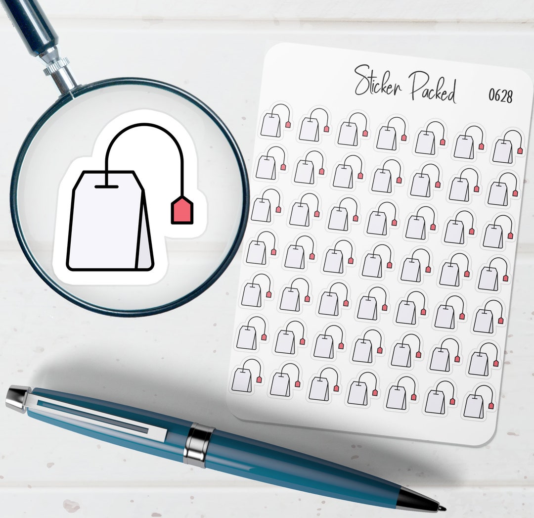 Tea Bag Planner Sticker Tea Bag Icon Sticker Tea Bag Sticker - Etsy
