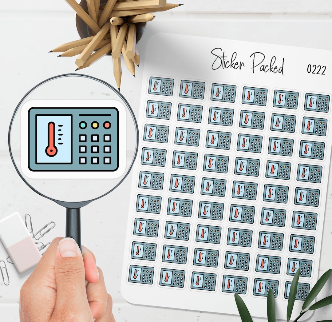 Thermostat Planner Sticker Thermostat Icon Sticker Thermostat - Etsy