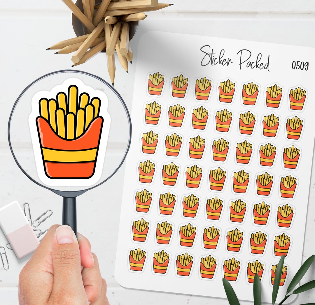 Fries Planner Sticker Fries Icon Sticker Fries Sticker - Etsy