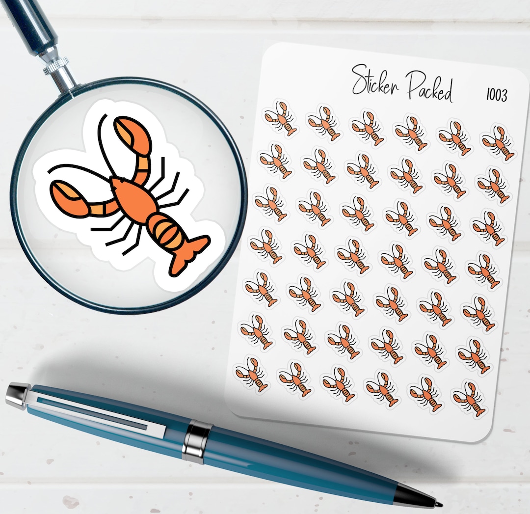 Lobster Planner Sticker Lobster Icon Sticker Lobster Sticker - Etsy