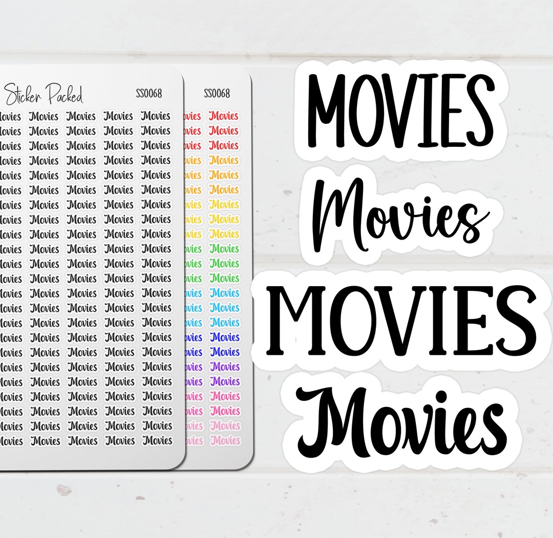 Movies Planner Sticker Movies Script Sticker Movies Word Sticker Movies ...